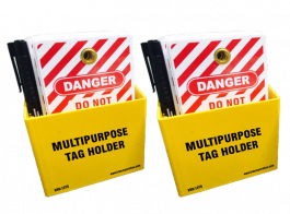 Set of Two Mini Tag Holder Yellow (With Material)