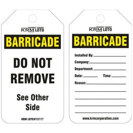 KRM LOTO - DO NOT REMOVE BARRICADE TAG (SET OF 10 PCS)