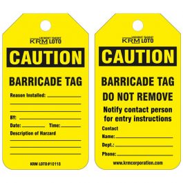 CAUTION - BARRICADE TAG (SET OF 10 PCS)