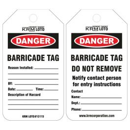 DANGER - BARRICADE TAG (SET OF 10 PCS)
