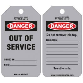 DANGER - OUT OF SERVICE TAG (SET OF 10 PCS)