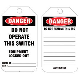 KRM LOTO - DO NOT OPERATE THIS SWITCH (SET OF 10 PCS)