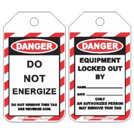 DANGER - DO NOT ENERGIZE(SET OF 10 PCS)