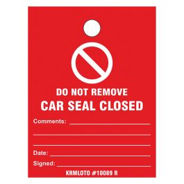 KRM LOTO - CAR SEAL CLOSED TAG - RED ( SET OF 25 PCS)