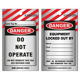 KRM LOTO - DANGER - DO NOT OPERATE TAG - ALUMINIUM METAL TAG (SET OF ...