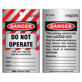 KRM LOTO - DANGER - DO NOT OPERATE TAG - ALUMINIUM METAL TAG (SET OF ...