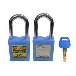 OSHA SAFETY LOCK TAG PADLOCK – METAL SHACKLE-blue