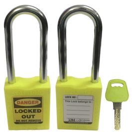 OSHA SAFETY LOCK TAG PADLOCK – METAL – LONG SHACKLE - GREEN