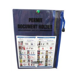 Lockout Permit Document Holder Two Pockets Blue