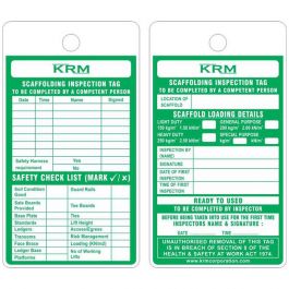 KRM LOTO - SAFETY CHECKLIST - SCAFFOLD INSPECTION TAG (SET OF 10 PCS)