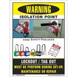 KRM LOTO LOCKOUT TAGOUT SAFETY LABELS (SET OF 10PCS)(55 mm X 75 mm)