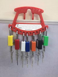 Molded padlock holder with 12 Padlocks