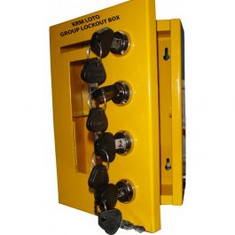 Key safe group lockout box with 4 locks Yellow